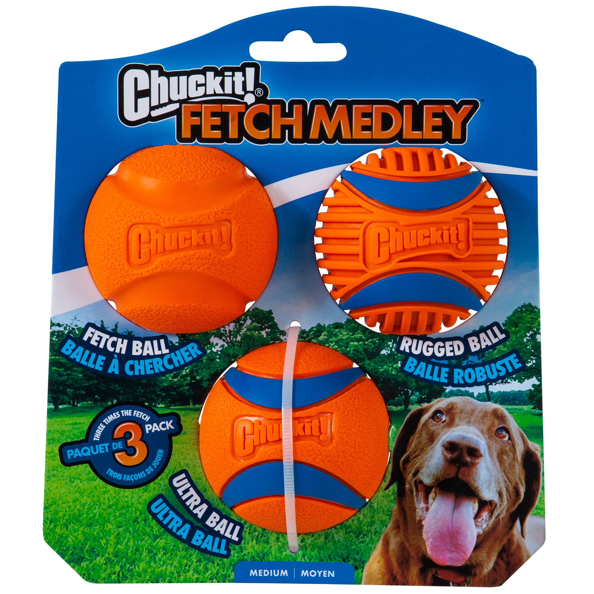 Chuckit! Fetch Medley Rugged 3 Pack Dog Toy | PetWorld.ie &VerticalLine ...